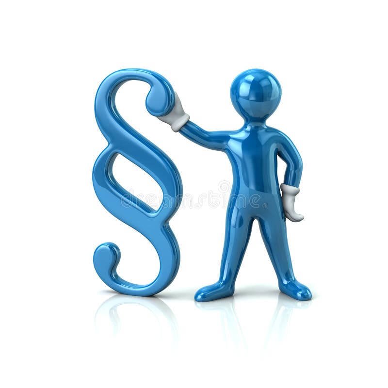 Blue Man Holding Paragraph Symbol Stock Illustration - Illustration of ...