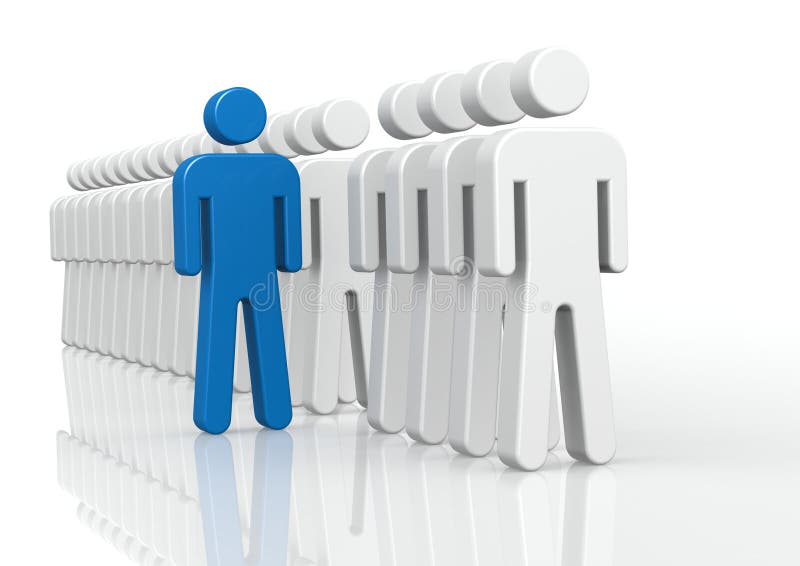Blue man in queue stock illustration. Illustration of politician - 32543138