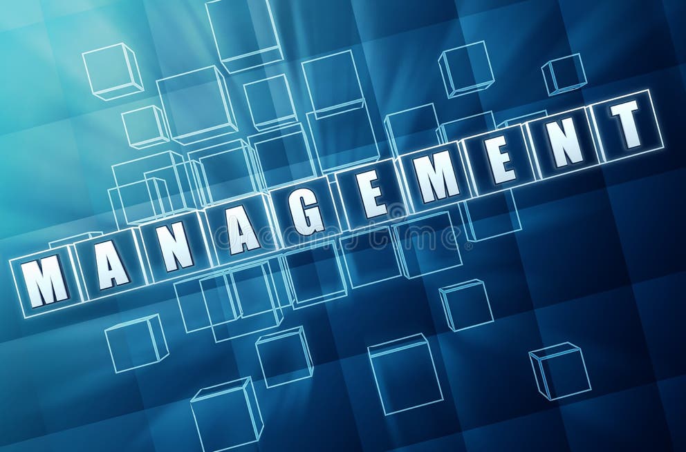 Blue Management in Glass Blocks Stock Illustration - Illustration of ...