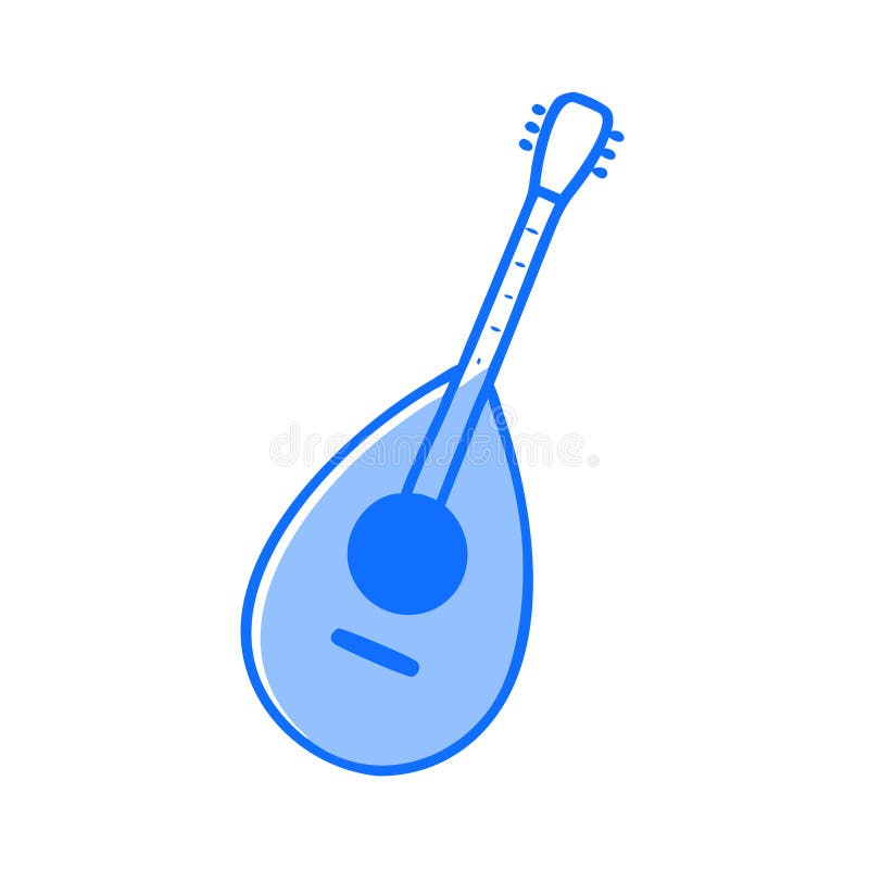 Blue Mandolin Vector Illustration Musical Instrument Art Stock Photo ...