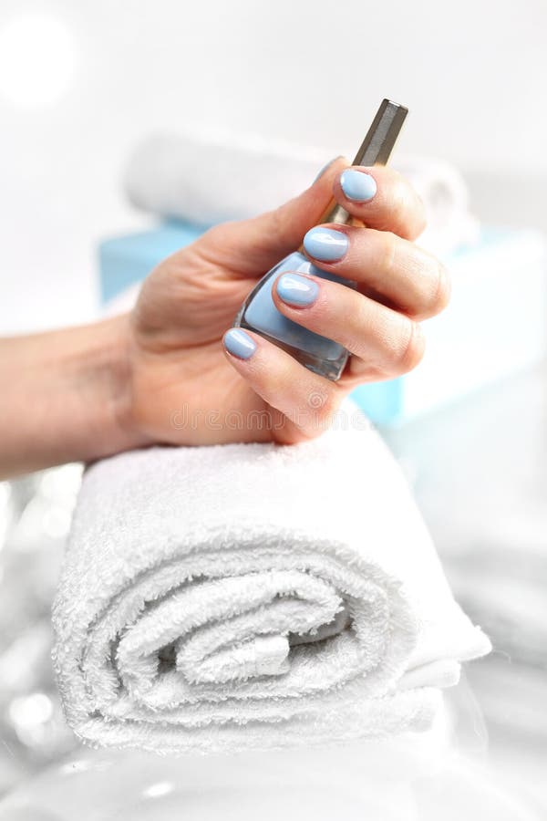 Blue manicure stock image. Image of color, manicures - 61558515