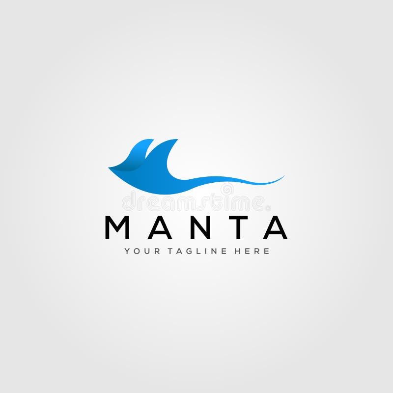 Blue Manta Ray Logo Vector Illustration Design Stock Vector ...