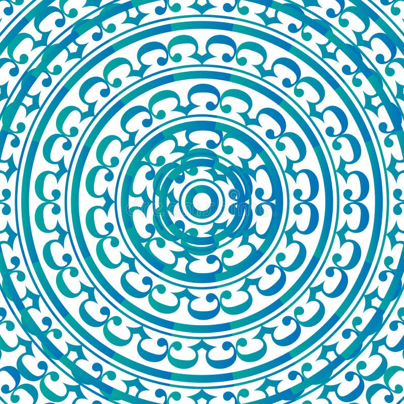 Blue Maori Koru Curl Ornaments Seamless Pattern Stock Vector ...