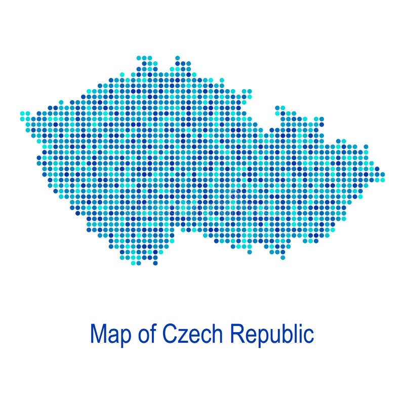 Blue map of czech republic stock vector. Illustration of dotted - 79323705