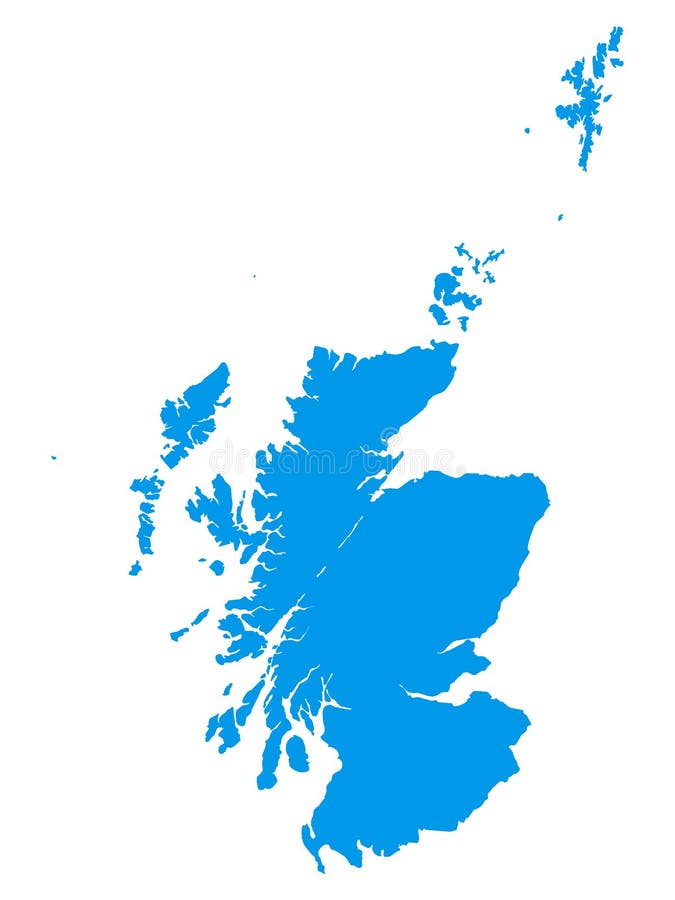 Blue Map of European Country of Scotland Stock Vector - Illustration of ...