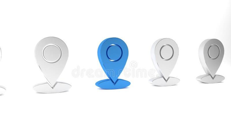 Blue Map Pin Icon Isolated on White Background. Navigation, Pointer ...