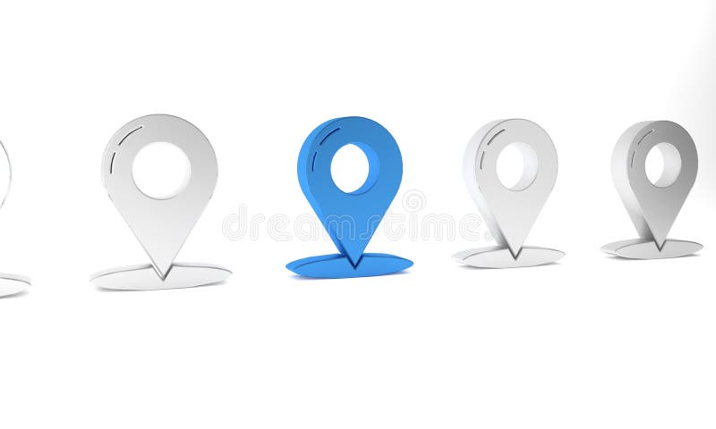 Blue Map Pin Icon Isolated on White Background. Navigation, Pointer ...