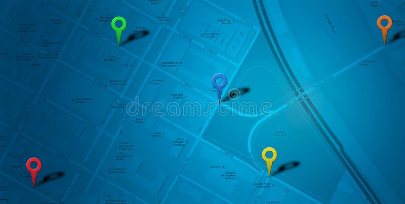 Blue map with car stock image. Image of navigation, road - 55228631