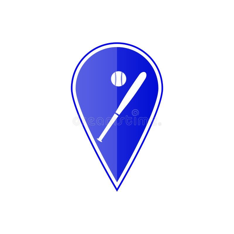 Map Pointer with Baseball Icon Stock Vector - Illustration of active ...