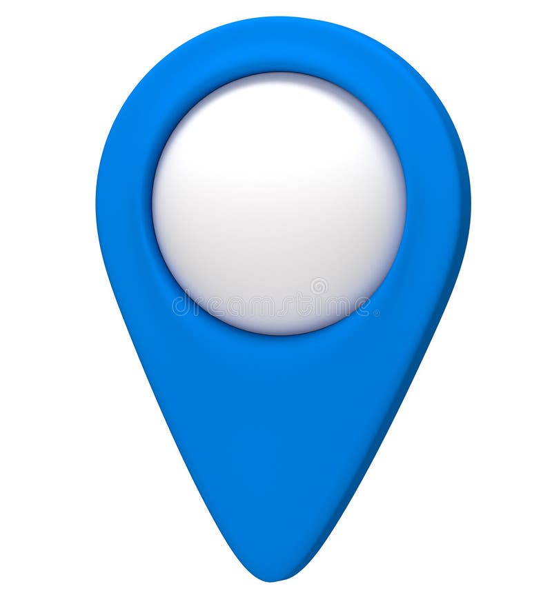 Blue Map Pointer 3d Pin. Location Symbol Isolated on White Background ...