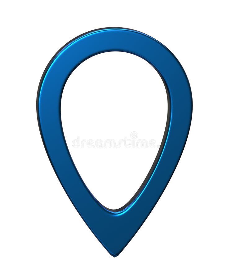 Blue Map Pointer 3d Pin. Location Symbol Isolated on White Background ...