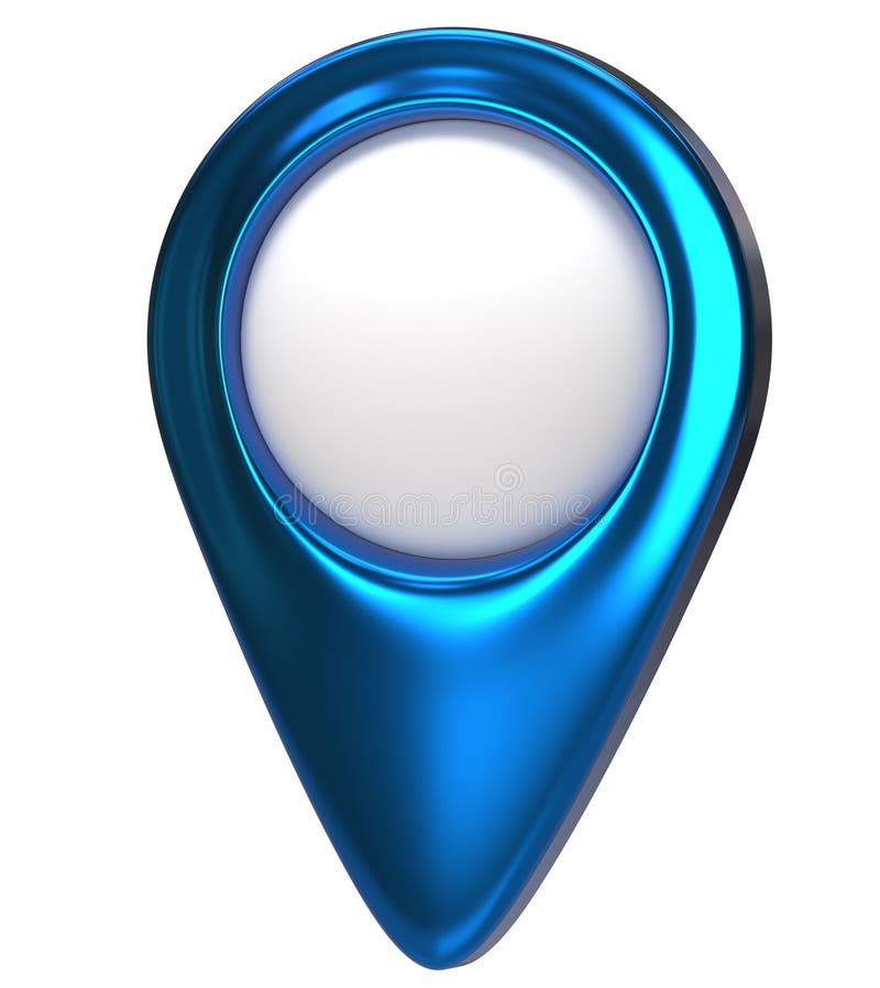 Blue Map Pointer 3d Pin. Location Symbol Isolated on White Background ...