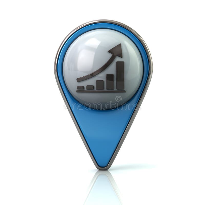 Blue Map Pointer with Airport Icon Stock Illustration - Illustration of ...