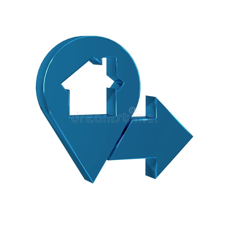 Blue Map Pointer with House Icon Isolated on Transparent Background ...