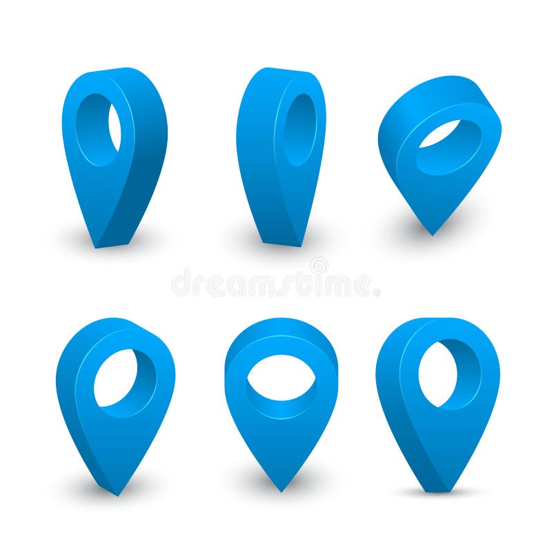 Blue Map Pointer, Navigation and Location Design Element Stock Vector ...