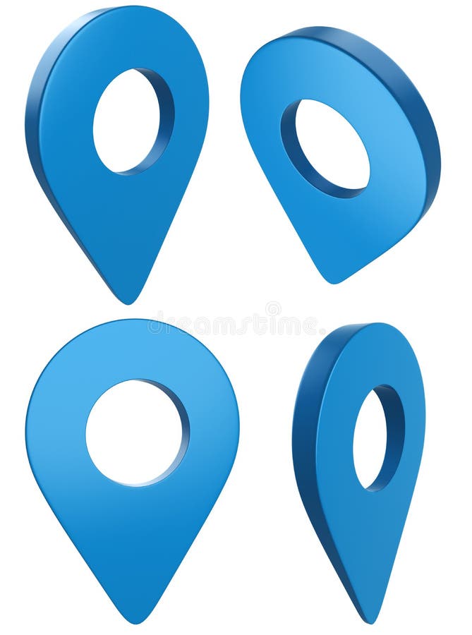Blue Map Pointer Set stock illustration. Illustration of position ...