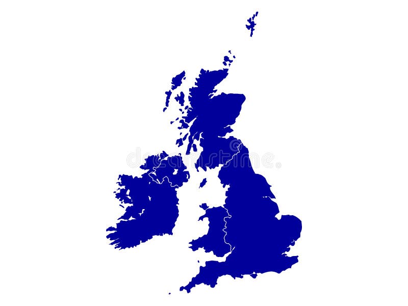 Blue Map of the United Kingdom Stock Vector - Illustration of world ...