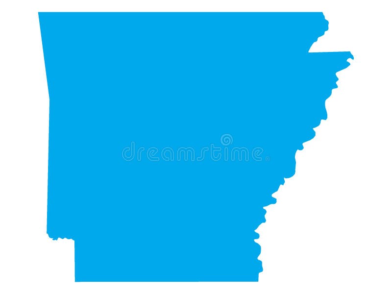 Blue Map of US State of Arkansas Stock Vector - Illustration of arizona ...