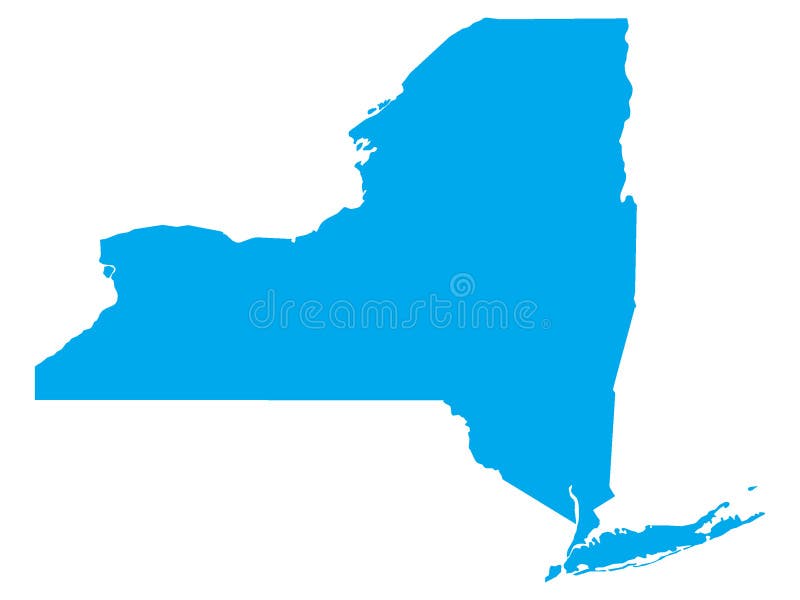 Blue Map of US State of New York Stock Vector - Illustration of dollar ...
