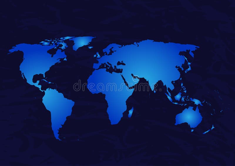 Blue Vector Map. World Map Blank. World Map Template.World Map On The ...
