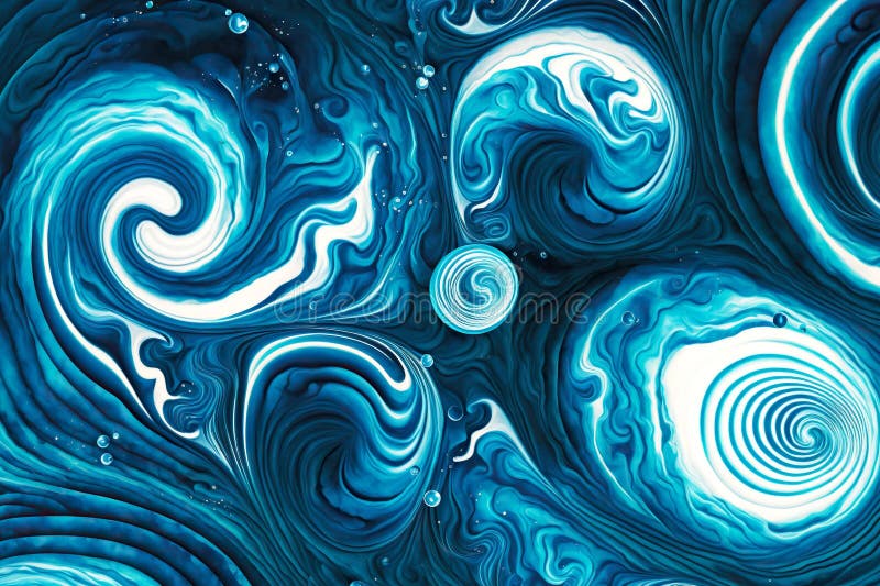 Blue Marble Acrylic Seamless Pattern with Water Wave and Swirl Texture ...