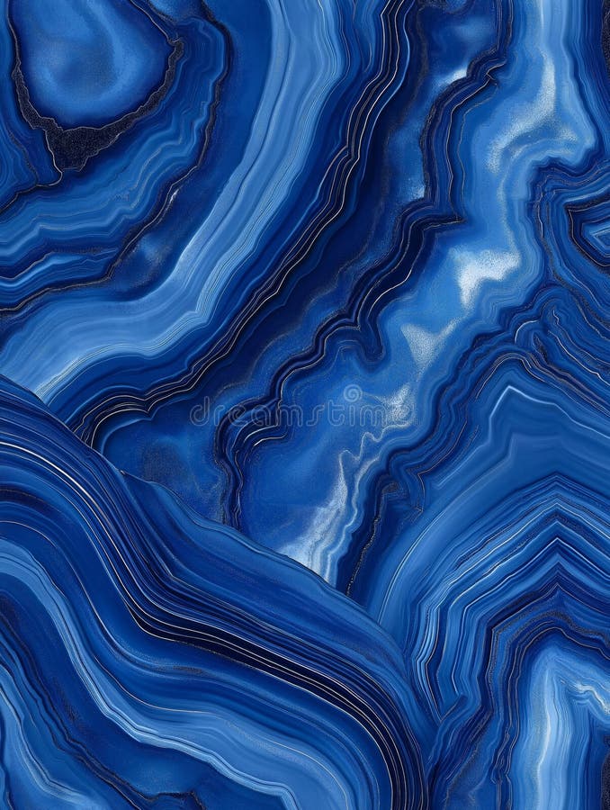 Blue Marble Pattern with Fluid Waves and Intricate Swirls in Stone ...
