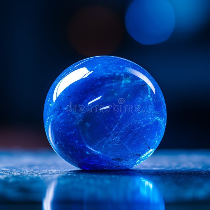 A Blue Marble Sitting on Top of a Table Stock Illustration ...