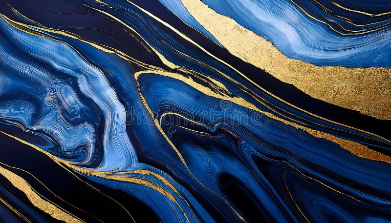 Blue Marble Texture with Veins. Panoramic of Luxury Blue Background ...