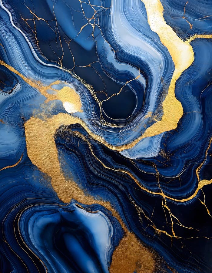 Blue Marble Texture with Veins. Panoramic of Luxury Blue Background ...