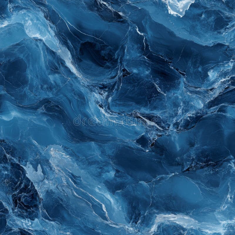 Blue Marble Texture with White Veins and Fluid Patterns Stock Image ...
