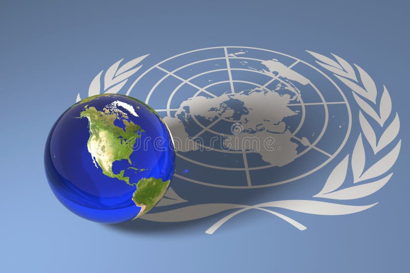 Blue marble and UN flag editorial image. Illustration of wreath - 8555250