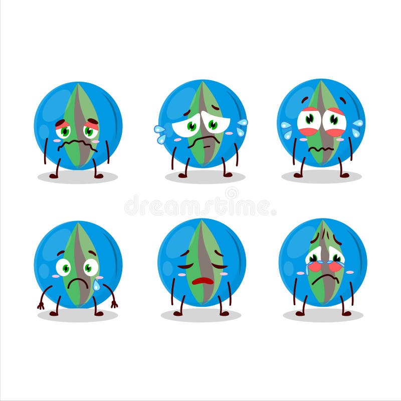 Blue Marbles Cartoon Character with Cute Emoticon Bring Money Stock ...