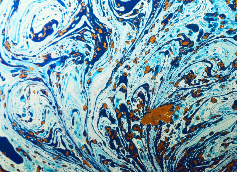 Blue Marbling Texture. Creative Background with Abstract Oil Painted ...