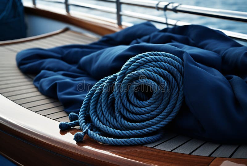 Blue marine boat ropes stock illustration. Illustration of sailor ...