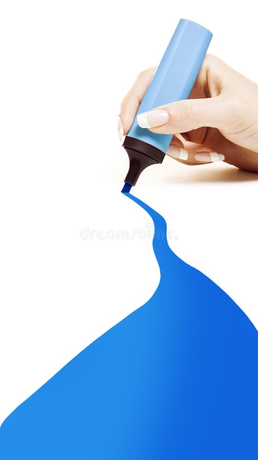 Blue marker stock photo. Image of drawing, nibs, draw - 14235442