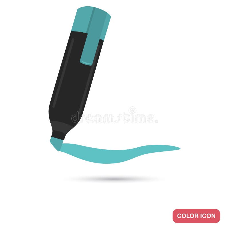 Blue Marker Color Flat Icon for Web and Mobile Design Stock Vector ...