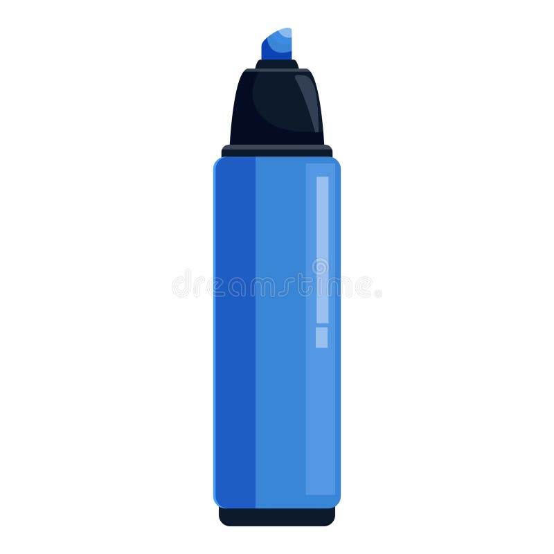 Blue Marker Pen Standing Up on White Background Stock Illustration ...
