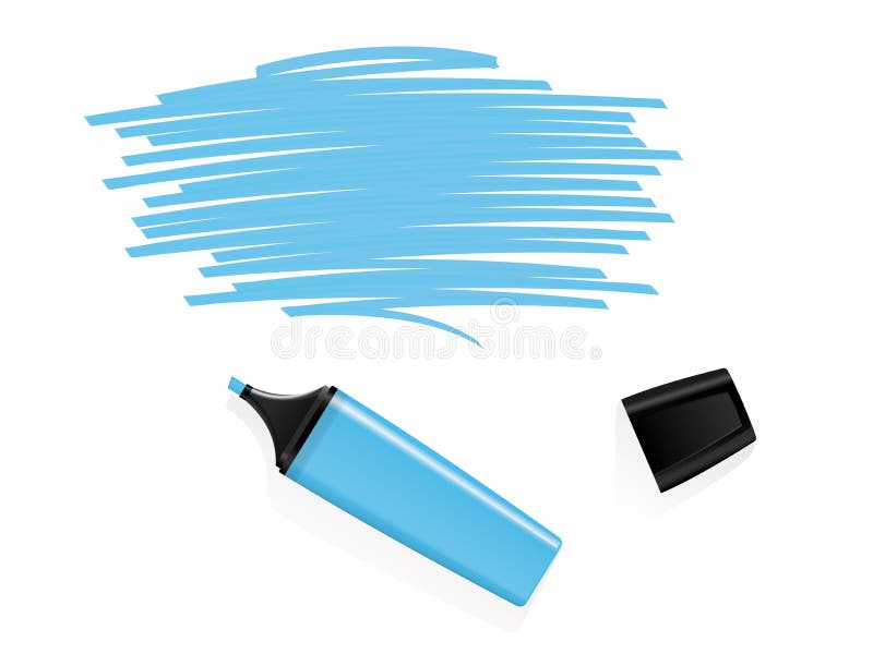 Set of Blue Marker Alphabet, Numbers, Punctuation. Hand Drawings with ...