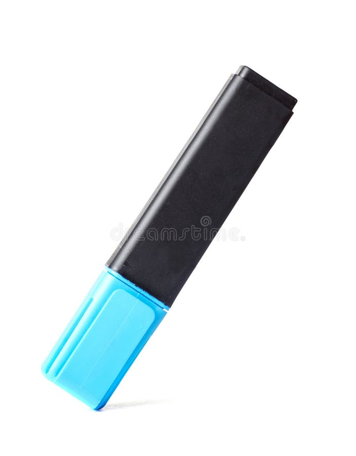 Blue Highlighter with Color Wave Stock Image - Image of highlighter ...