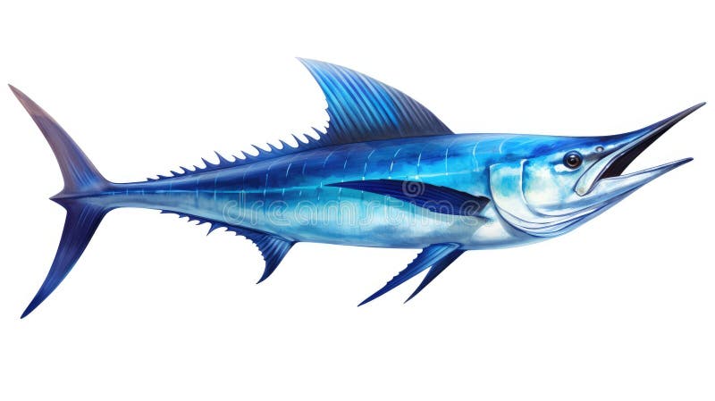 Blue Marlin Fish Illustration Isolated on Background Stock Illustration ...