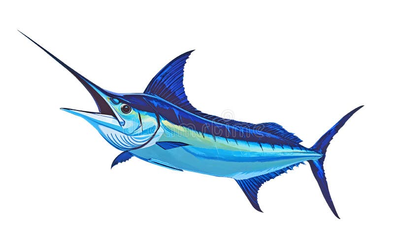 Realistic Blue Marlin Fish Transparent Stock Illustrations – 7 ...