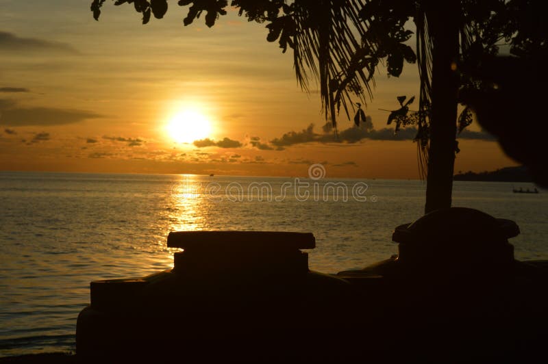 Blue Marlin Sunset in Gorontalo Beach Stock Image - Image of blue ...