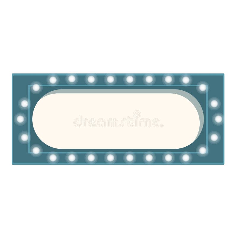 Blue Marquee Sign with Round Frame and Light Bulbs Showing Blank Space ...