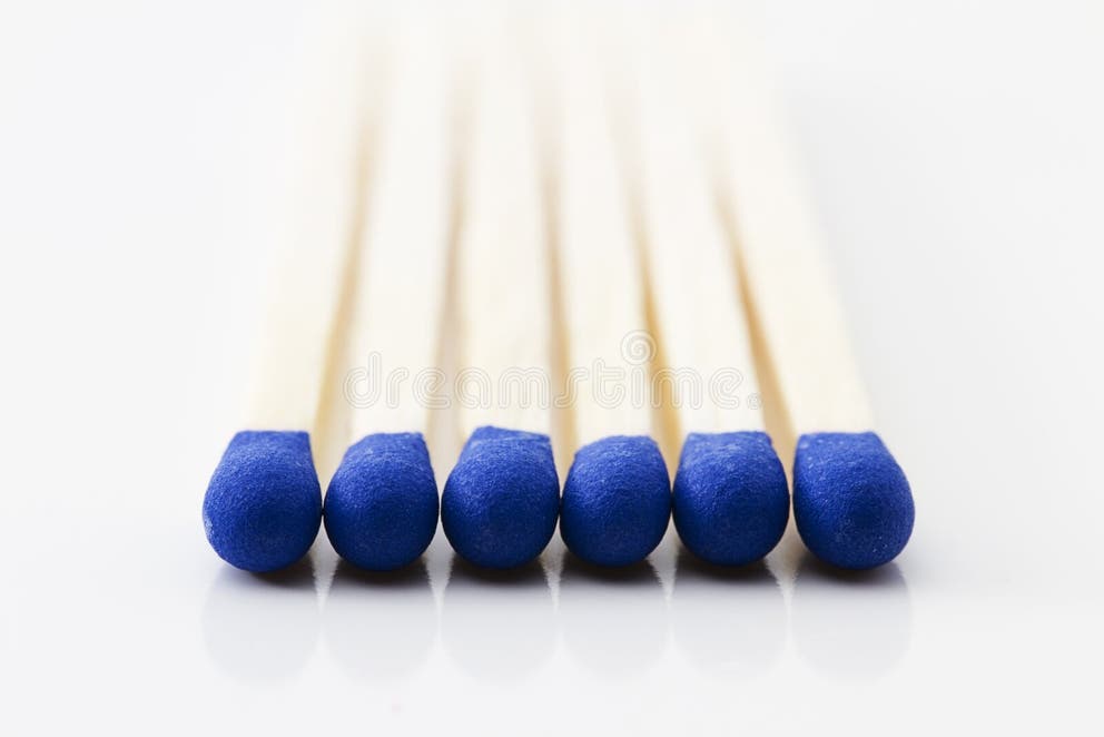 Blue match heads stock image. Image of closeup, object - 14216561
