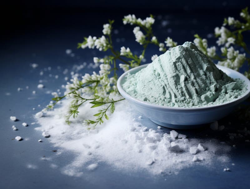 Blue Matcha Powder for the Preparation of the Drink Stock Illustration ...