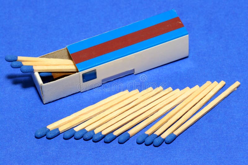 Blue Matches With Box On Blue Picture. Image: 1904304