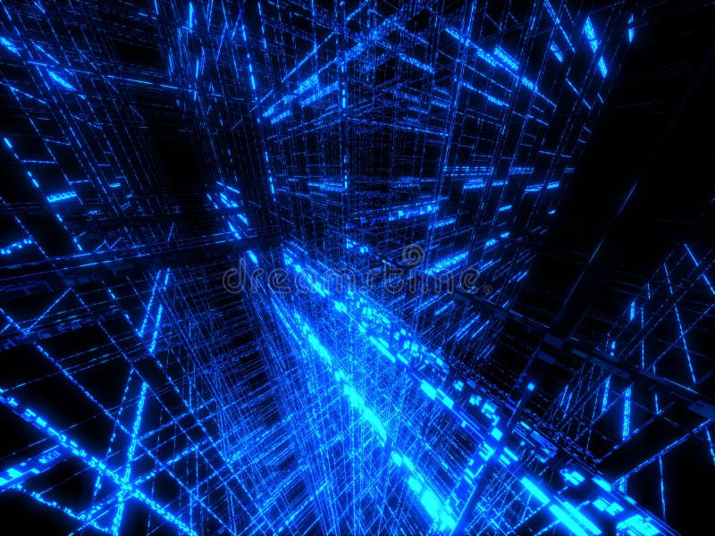 Blue matrix stock illustration. Illustration of information - 3399960