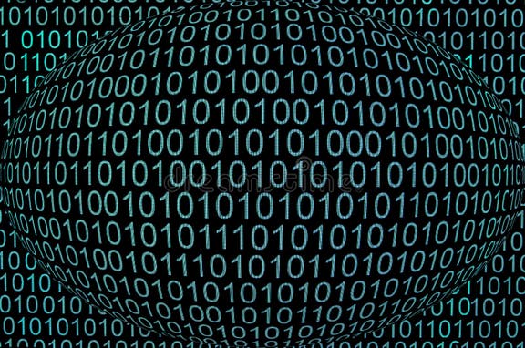 Blue Matrix Background of Binary Numbers. Matrix of Computer Data Stock ...