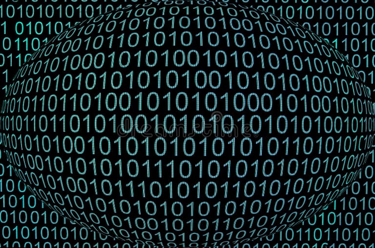 Blue Matrix Background of Binary Numbers. Matrix of Computer Data Stock ...