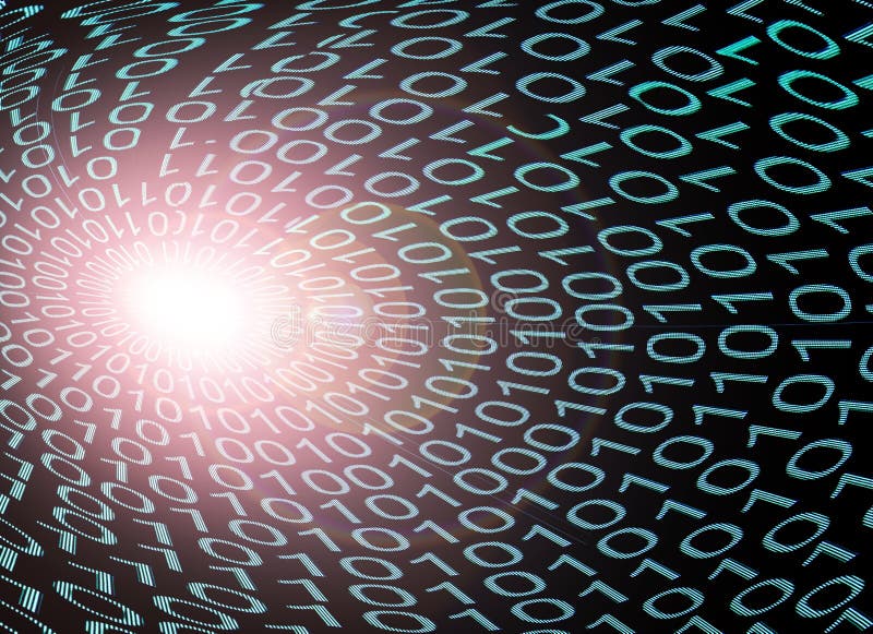 Blue Matrix Background of Binary Numbers. Matrix of Computer Data Stock ...